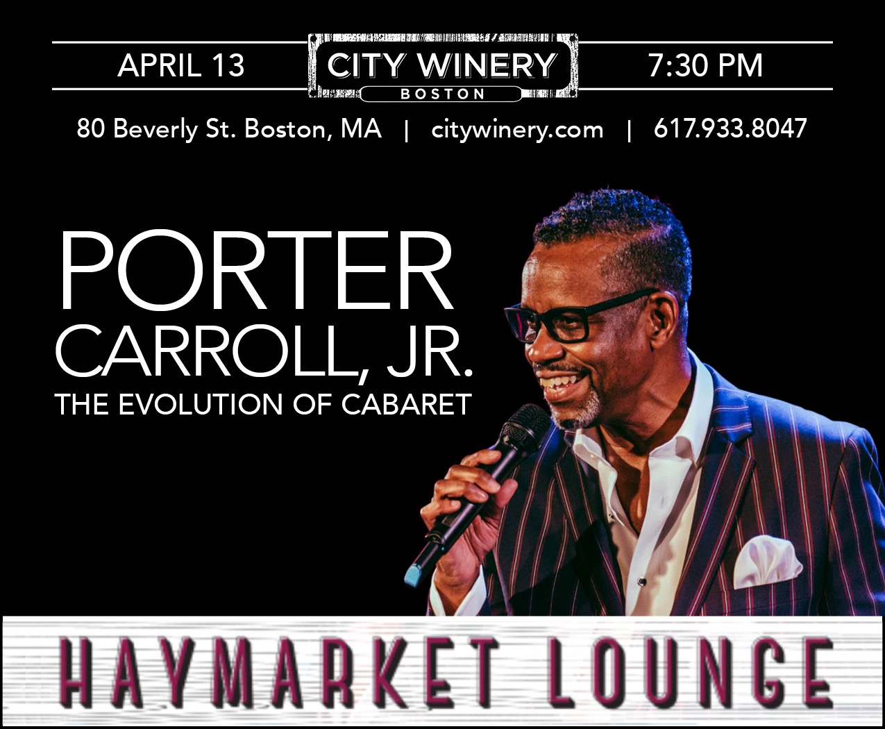 The Evolution of Cabaret - City Winery, Boston - Porter Carroll Jr